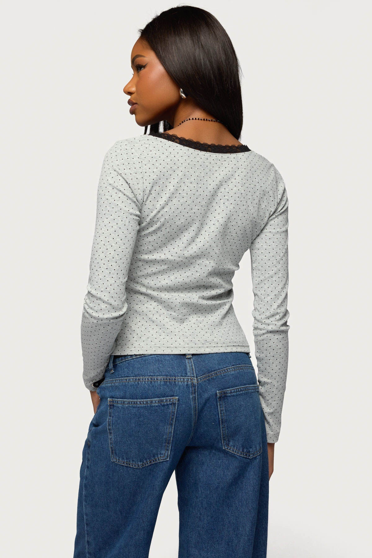 Morah Lacey Polka Dot Top – Edikted UK