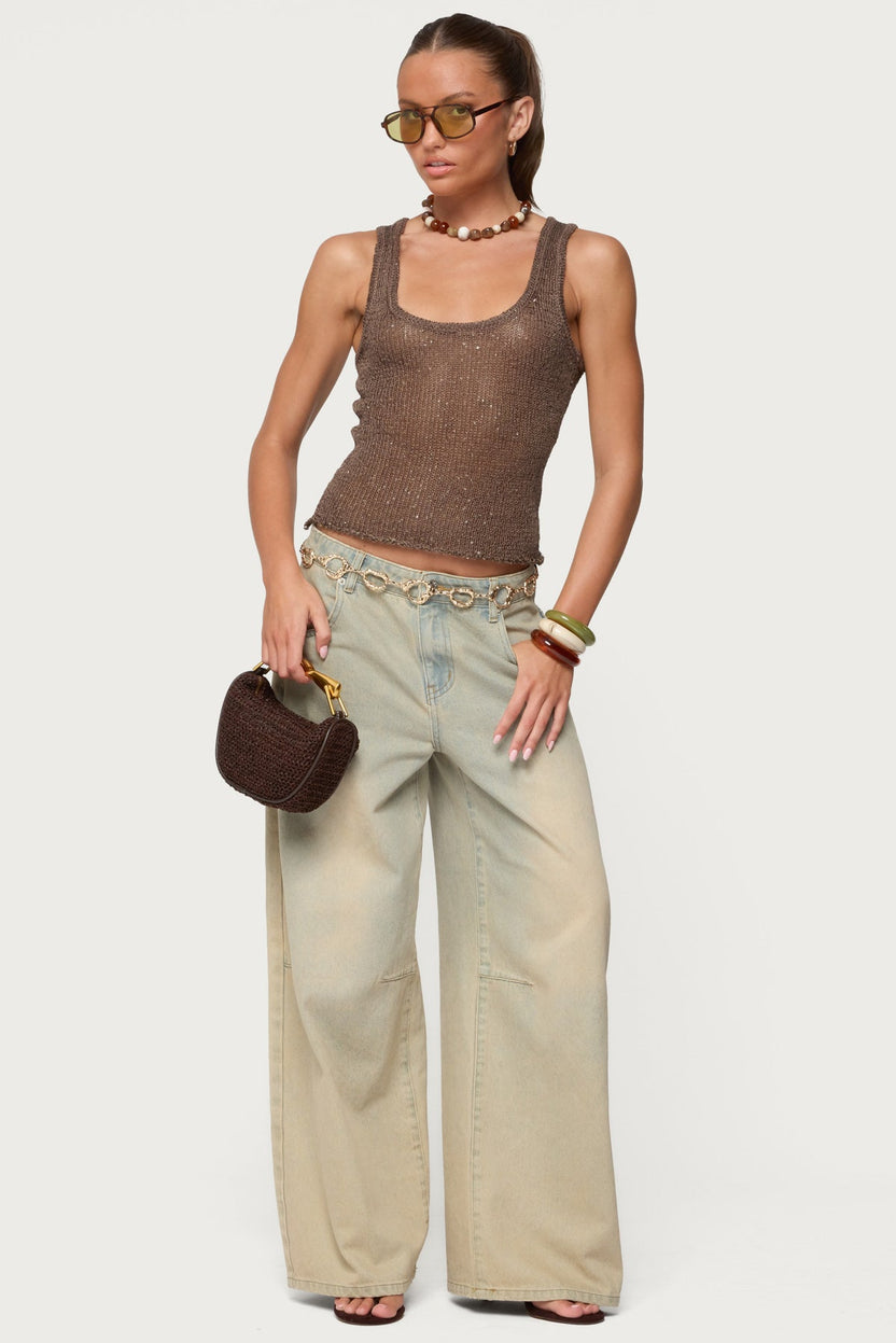 Eleora Sequin Knit Tank Top – Edikted UK