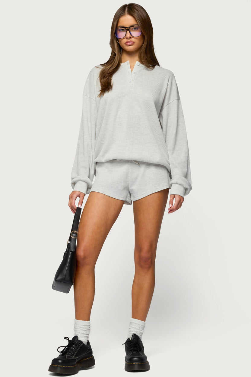 Baila Waffle Henley Top – Edikted UK