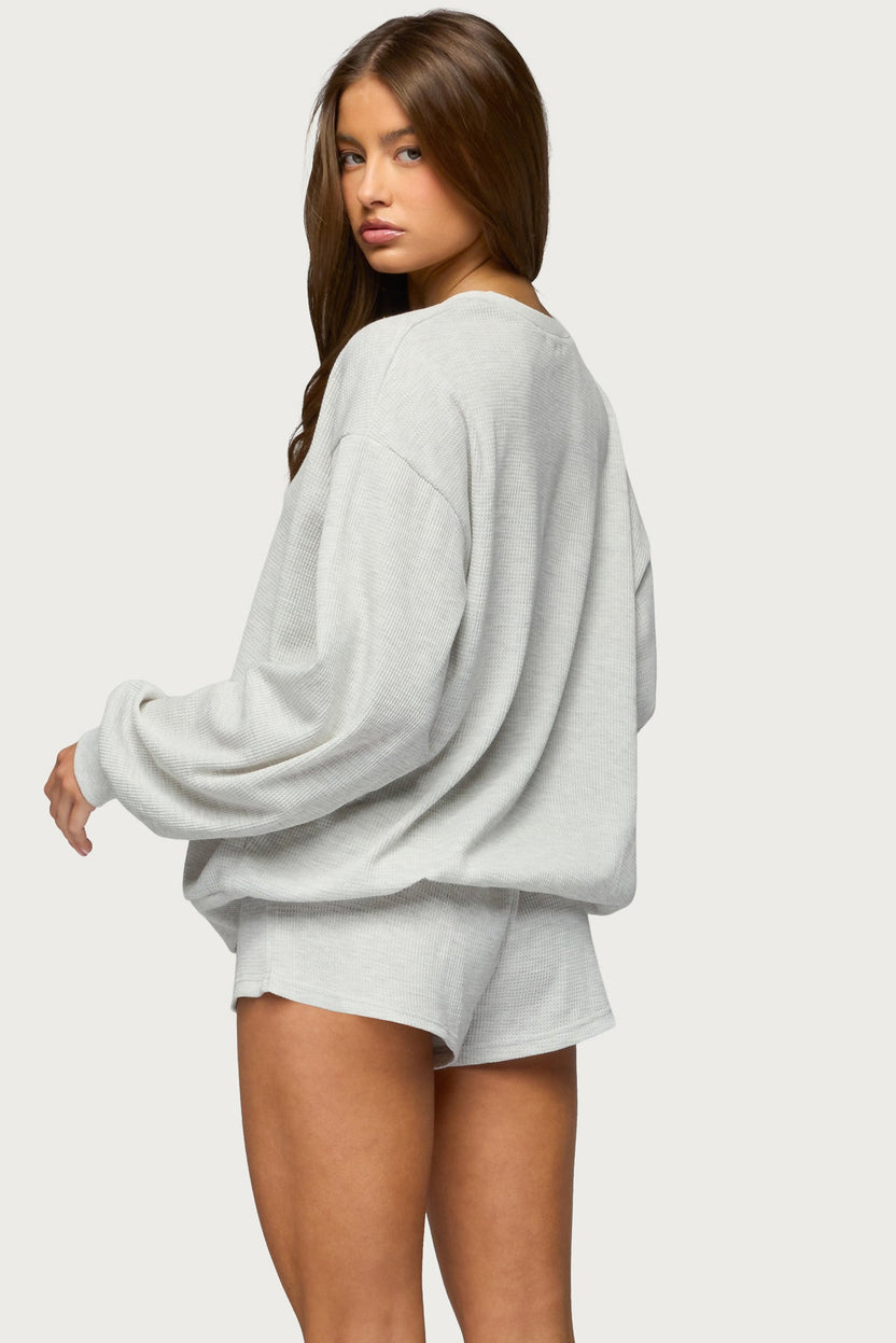 Baila Waffle Henley Top – Edikted UK