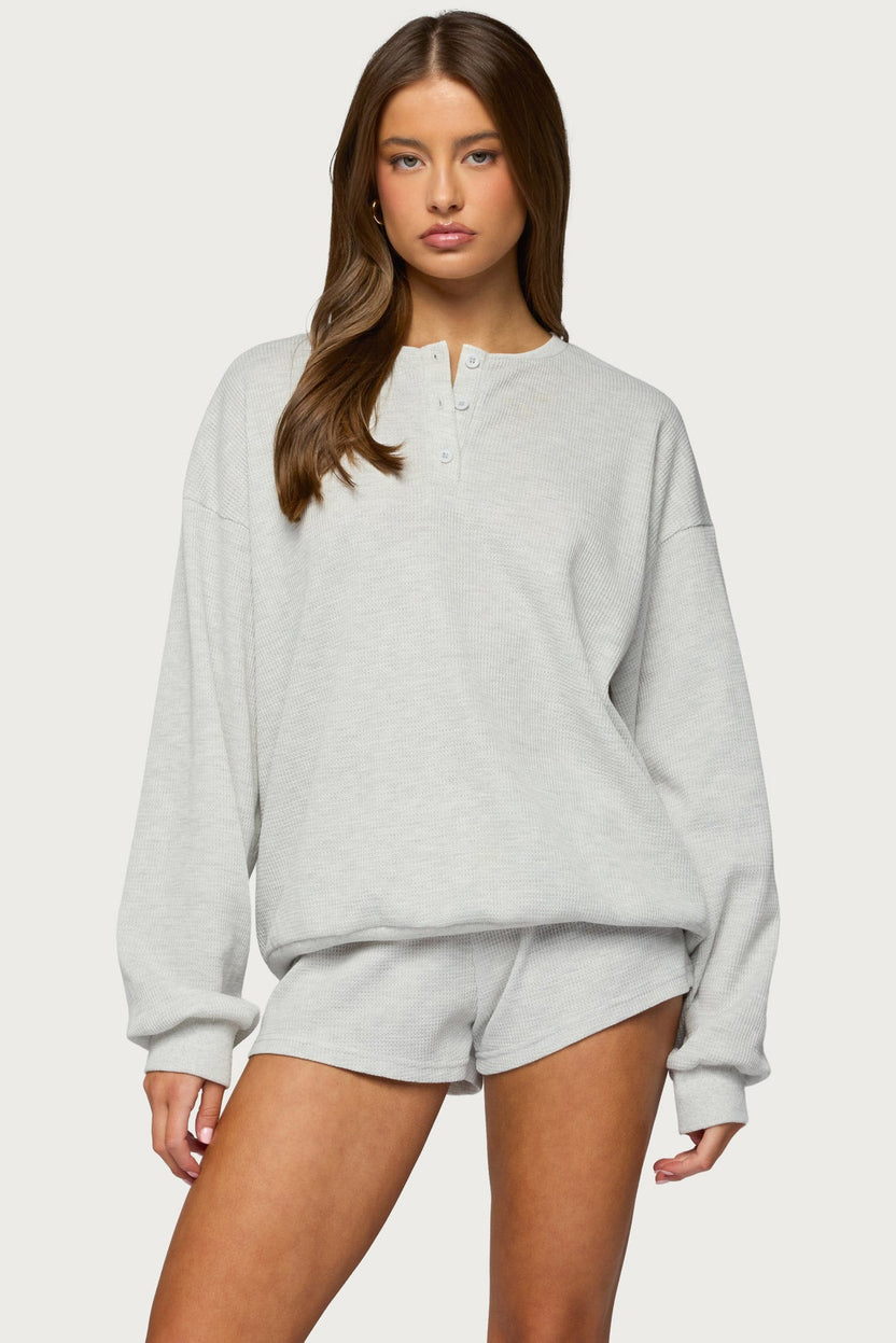 Baila Waffle Henley Top – Edikted UK